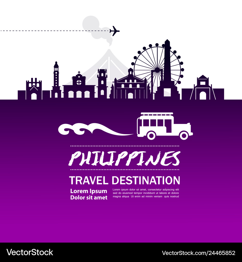 Philippines travel destination Royalty Free Vector Image