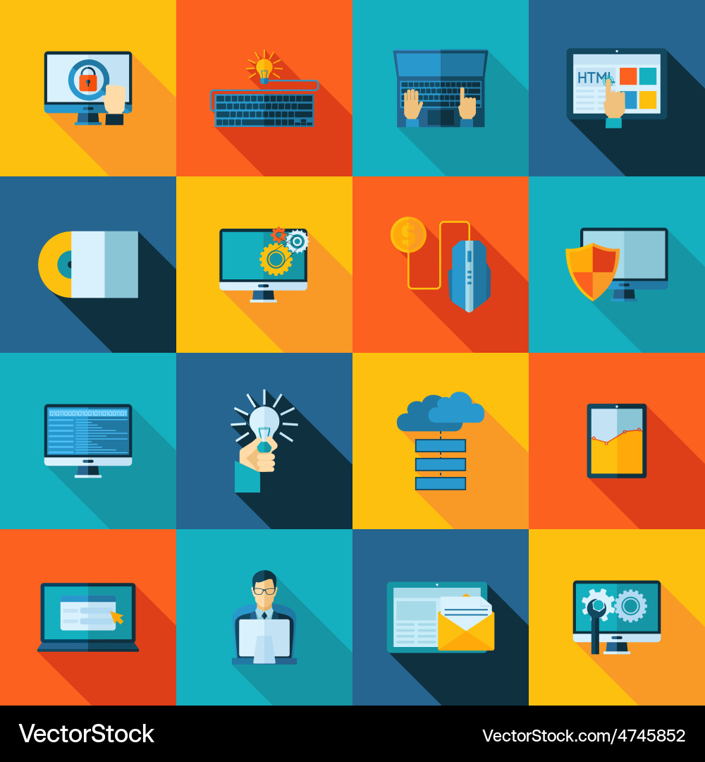 Program development set Royalty Free Vector Image