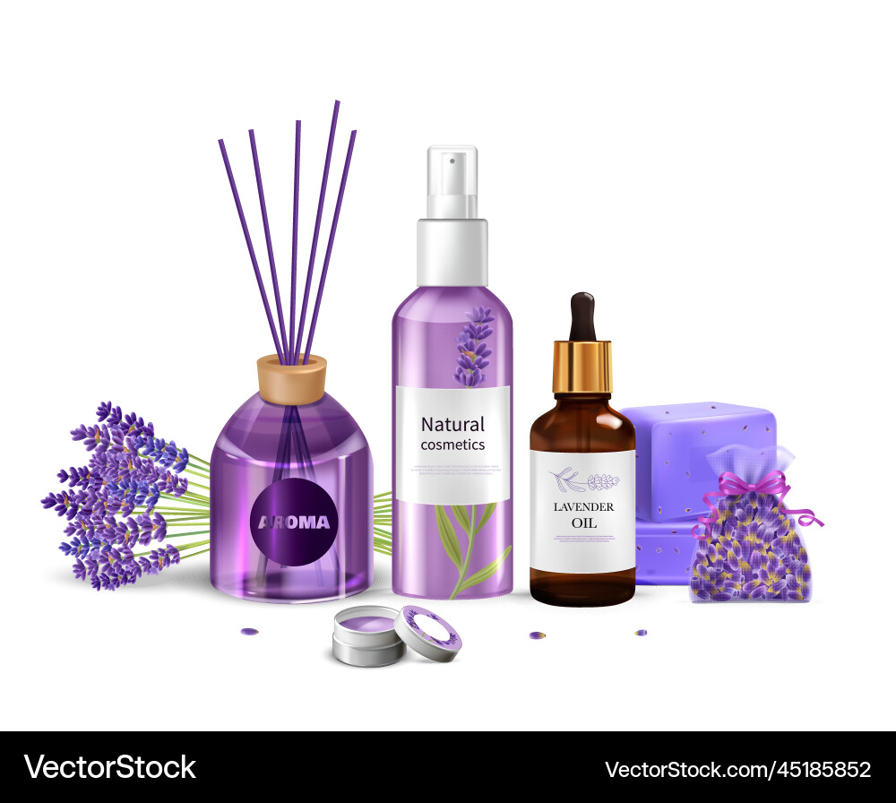 Realistic lavender concept Royalty Free Vector Image