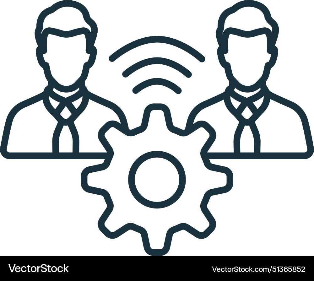 Remote team management icon monochrome simple Vector Image