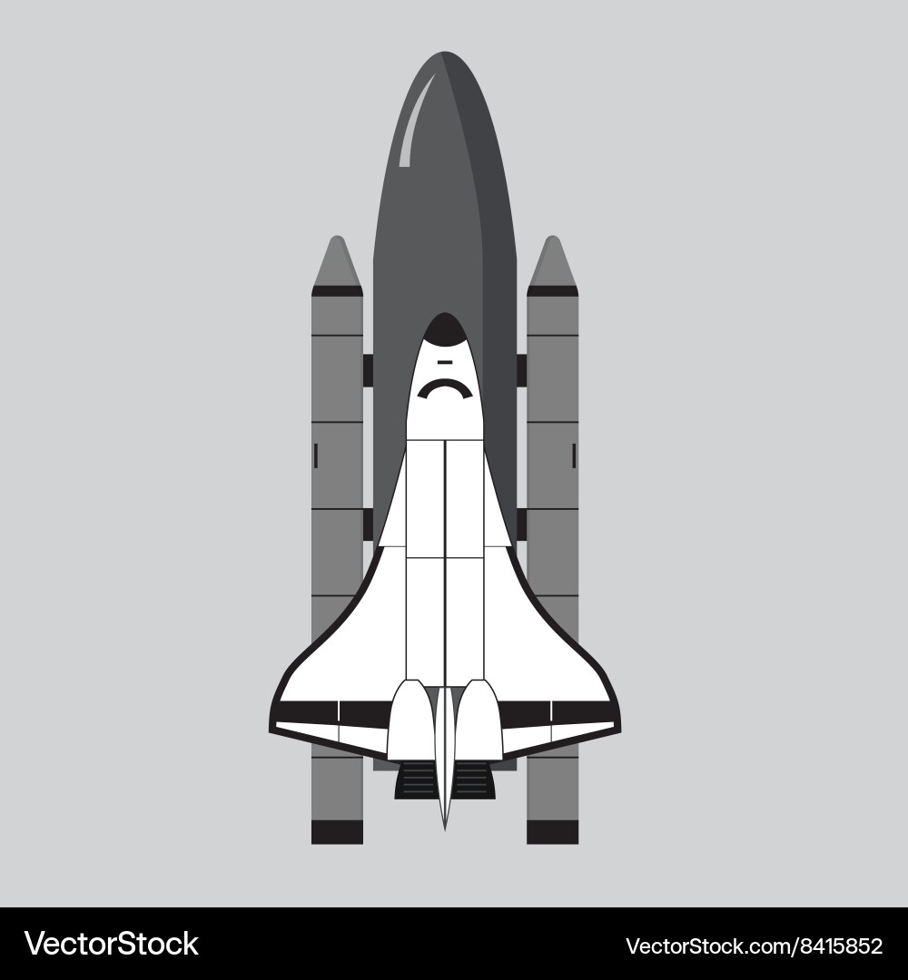 Space Shuttle Icon - Gray Background Royalty Free Vector