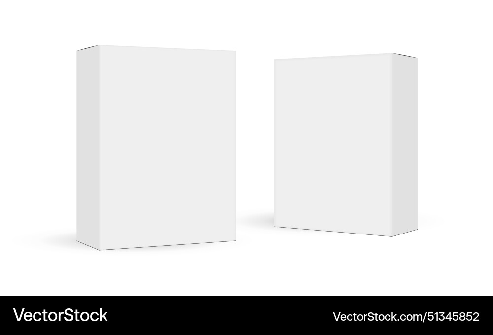 Two paper rectangular packaging boxes side view Vector Image