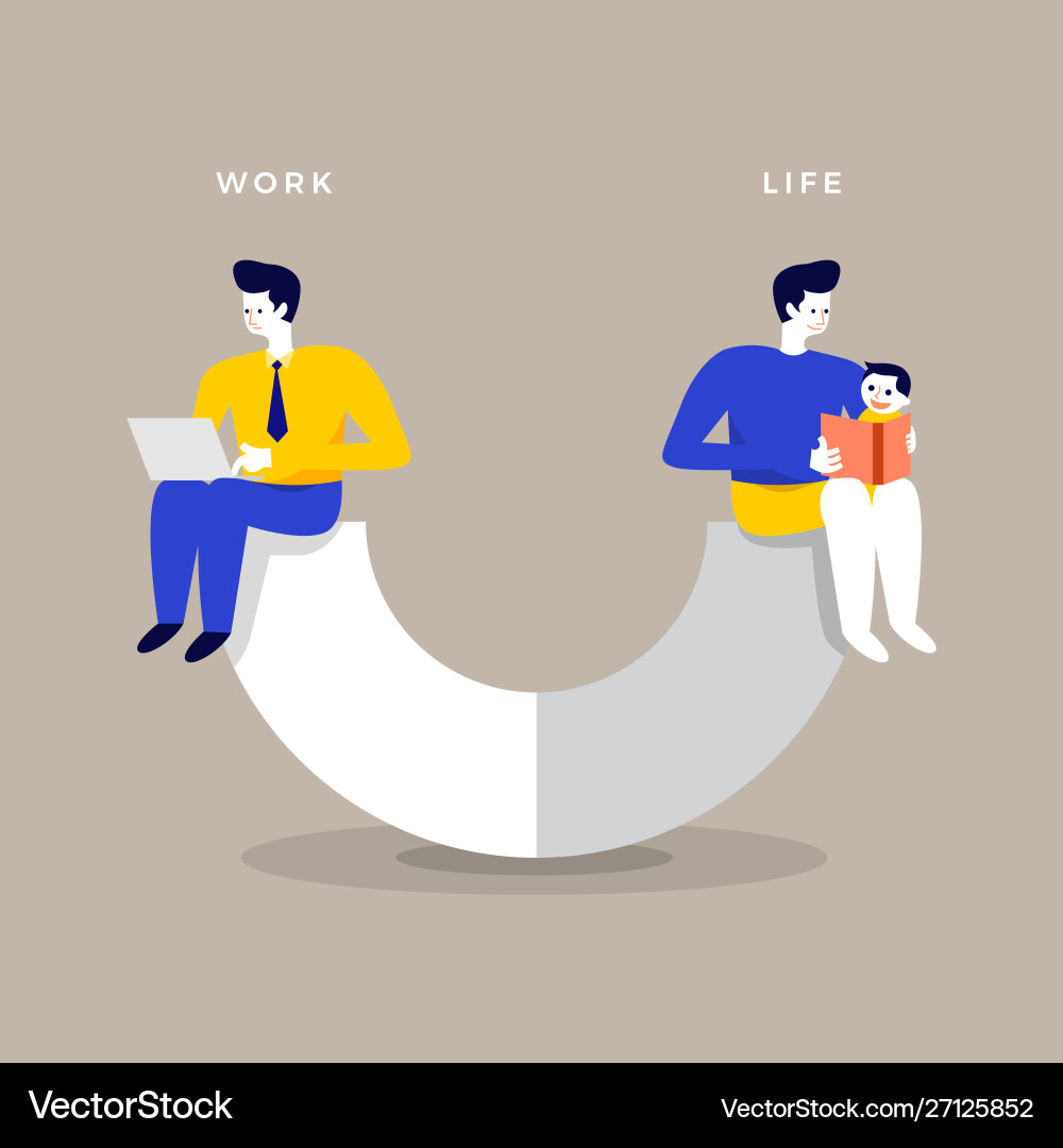 Work life balance Royalty Free Vector Image - VectorStock