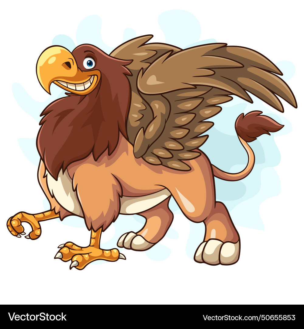 Cartoon griffin on white background Royalty Free Vector