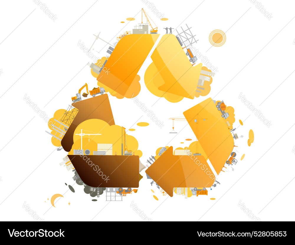 Construction industry a003 with recycling symbol Vector Image