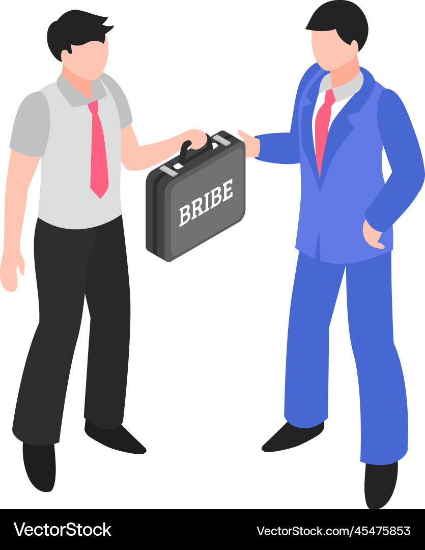 Corruption isometric icon Royalty Free Vector Image