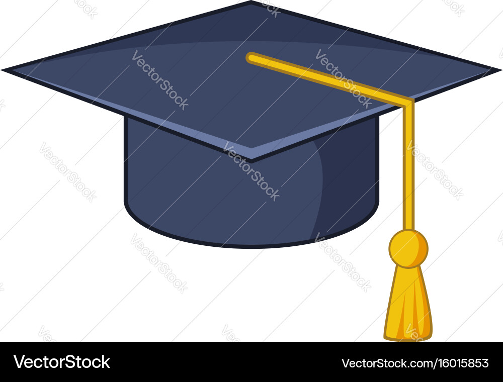 Graduation hat icon cartoon style Royalty Free Vector Image