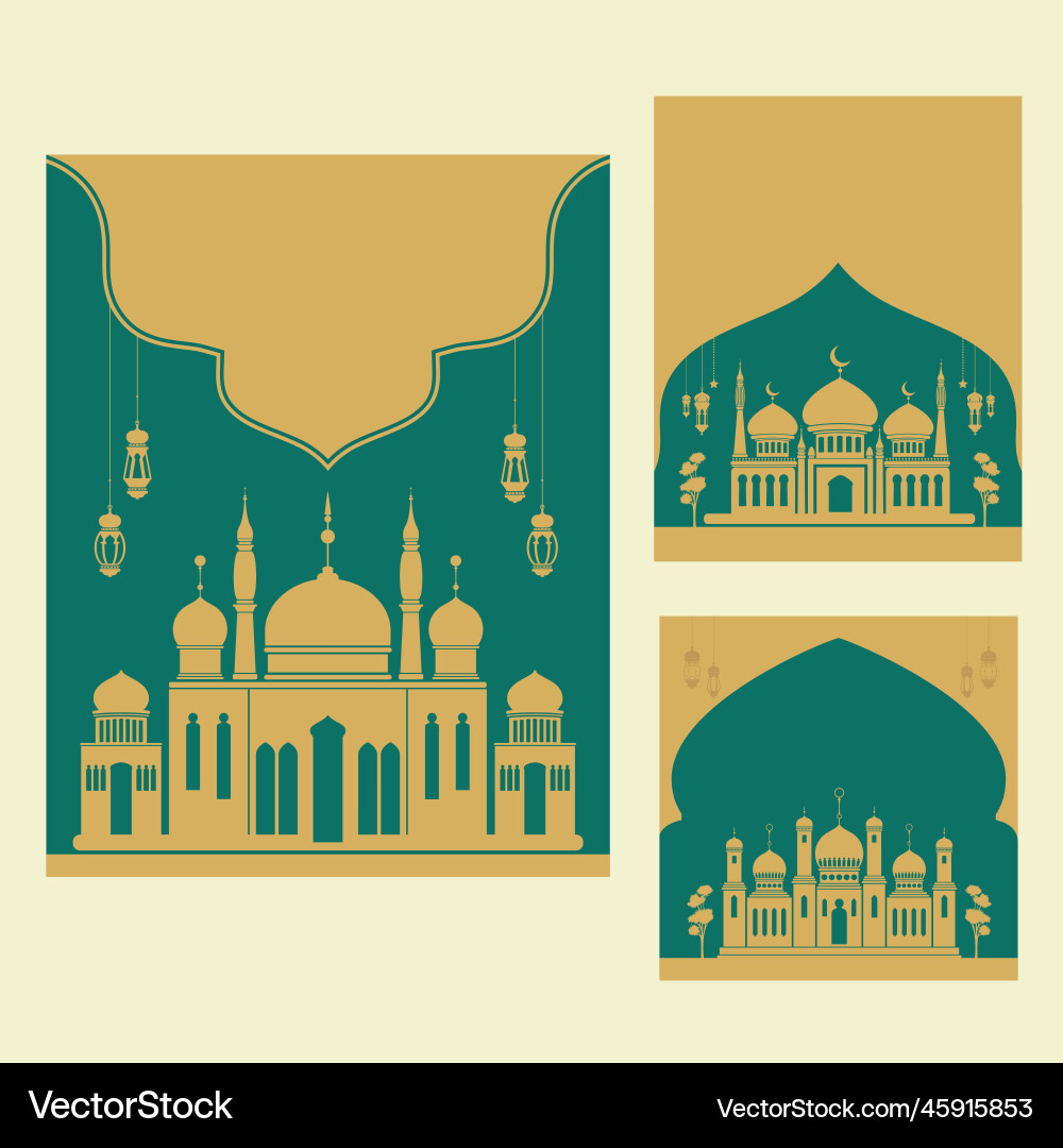 Islamic Mosque Backgrounds Royalty Free Vector Image