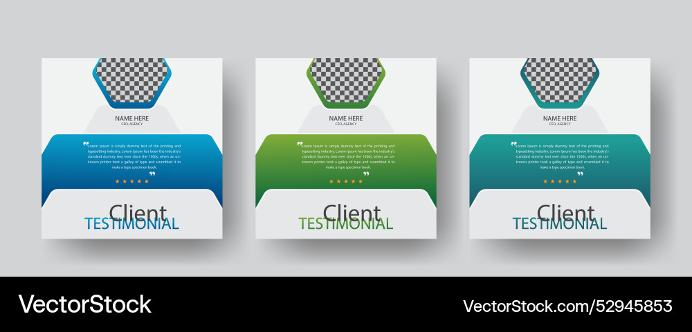 Modern and simple client testimonial design Vector Image