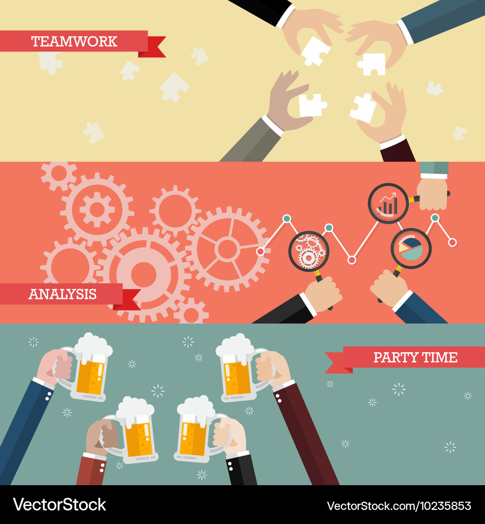 Process of business teamwork Royalty Free Vector Image