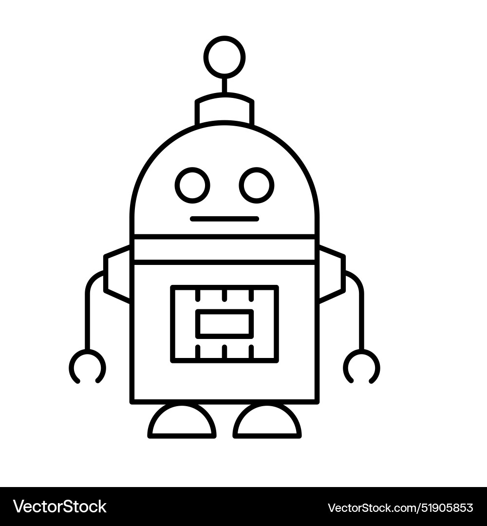 Robot icon in thin line style graphic design Vector Image