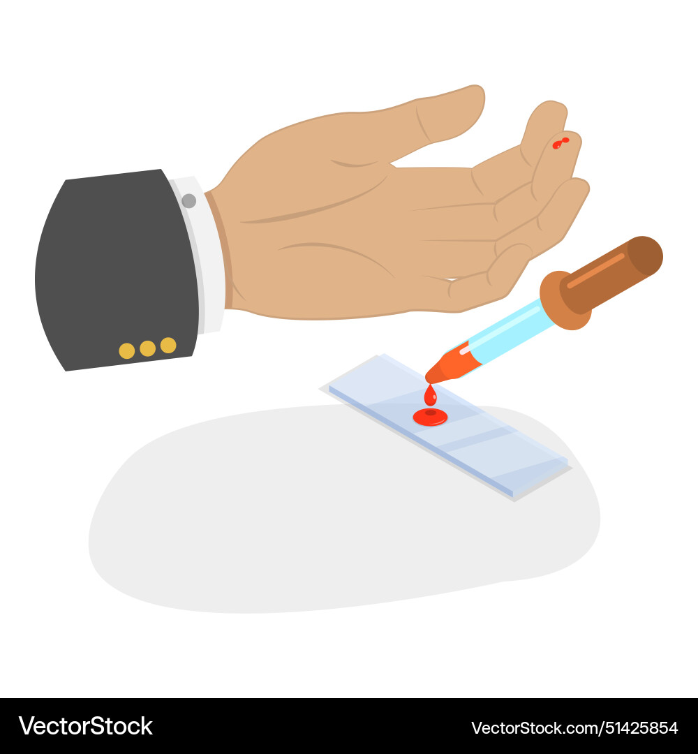3d isometric flat of blood test item Royalty Free Vector