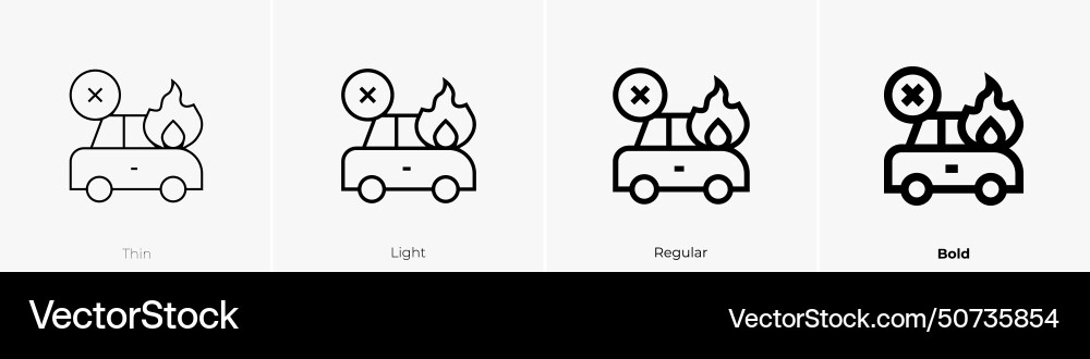 Arson icon thin light regular and bold style Vector Image