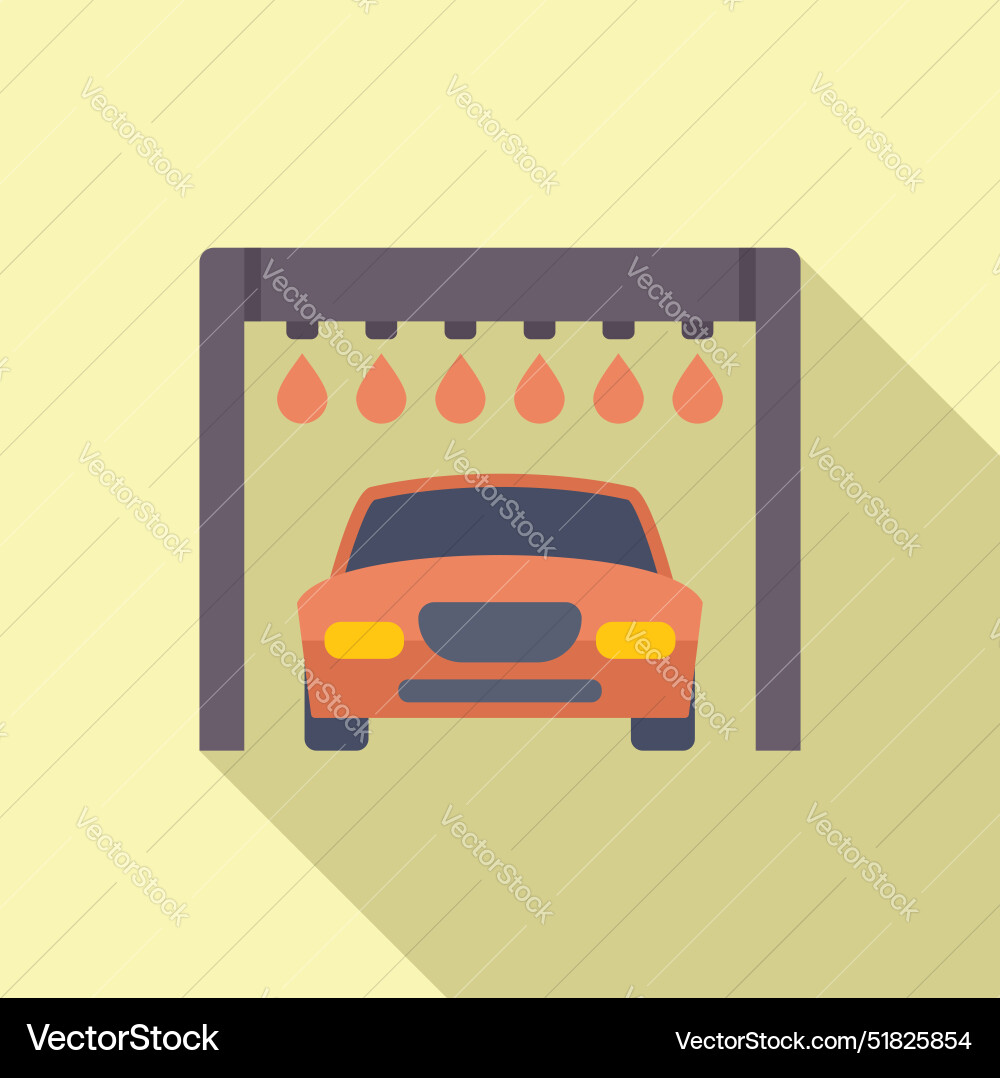 Automatic car wash system cleaning modern vehicle Vector Image