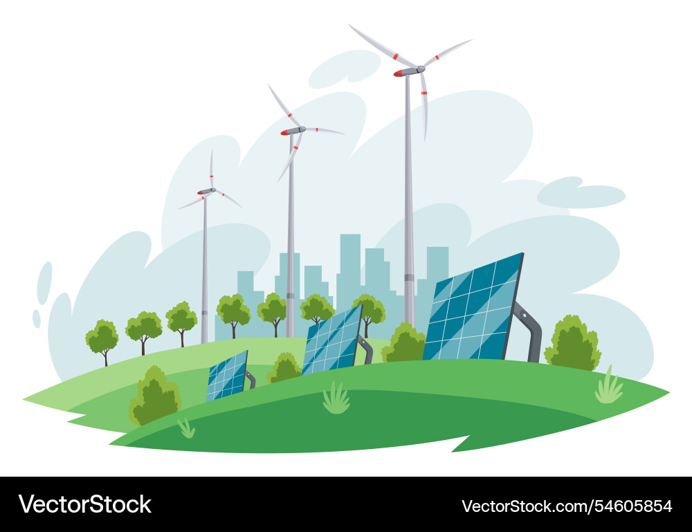 Clean electric energy concept renewable Royalty Free Vector