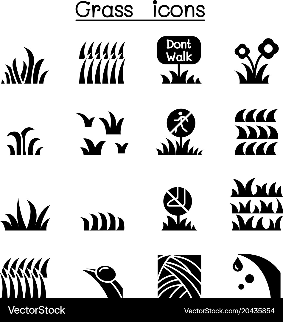 Grass icon set Royalty Free Vector Image - VectorStock