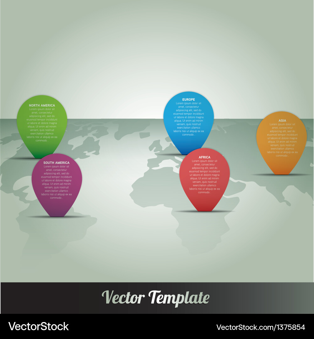 Information continent global world map Royalty Free Vector