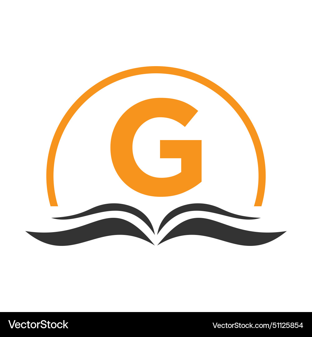 Letter g education logo book concept training Vector Image