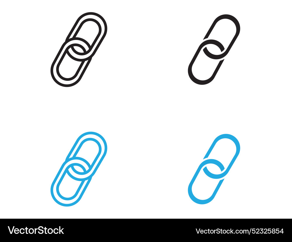 Link icon black and white outline sign Royalty Free Vector