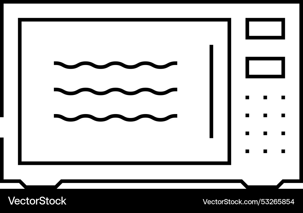 Microwave safe label product caution line icon Vector Image