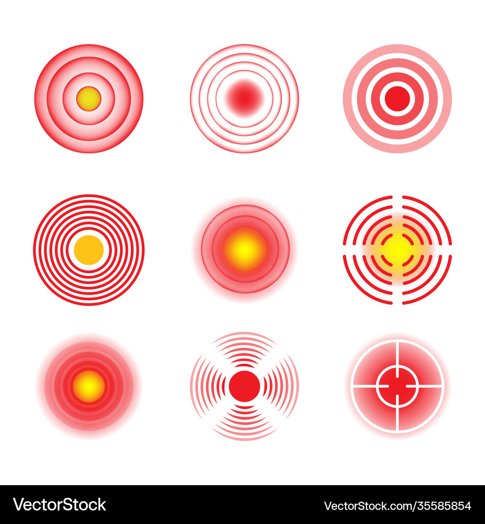 Pain spots set Royalty Free Vector Image - VectorStock