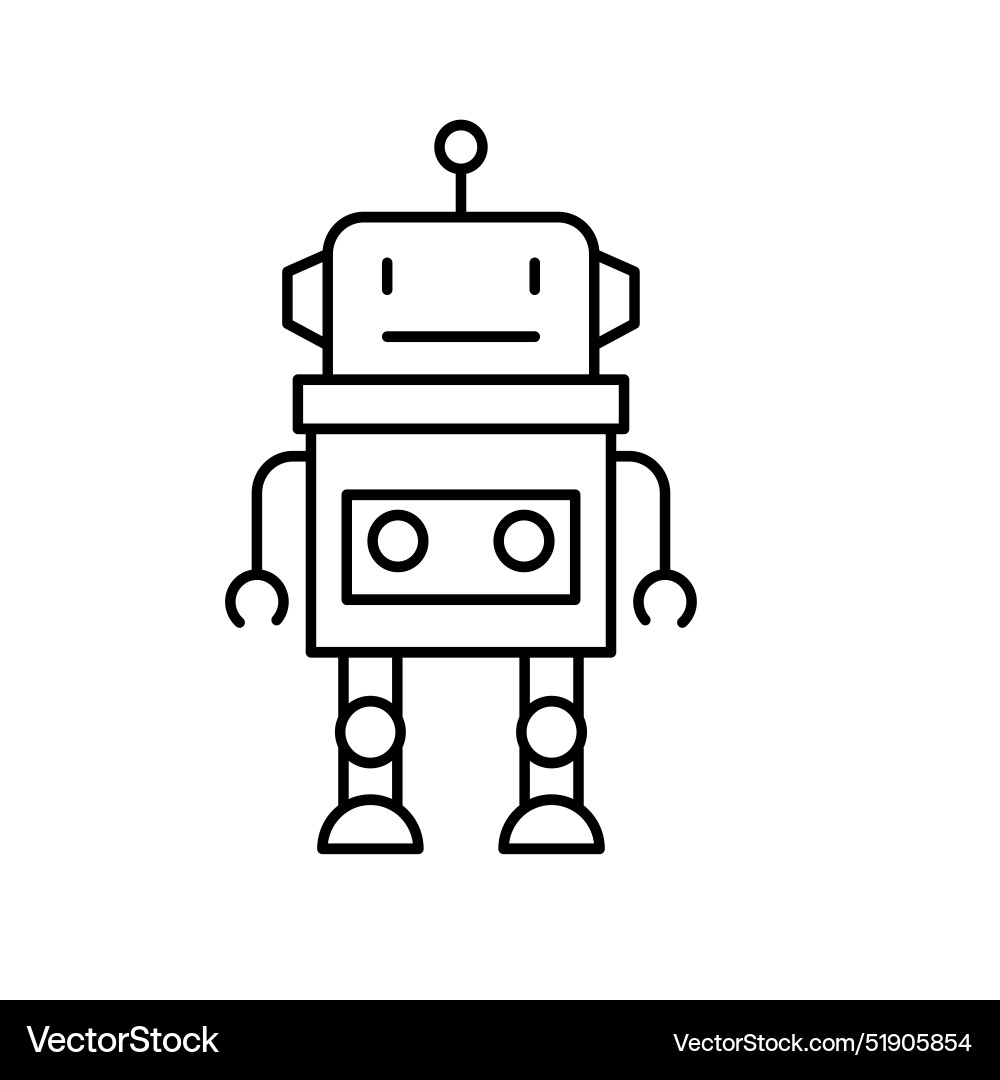 Robot icon in thin line style graphic design Vector Image