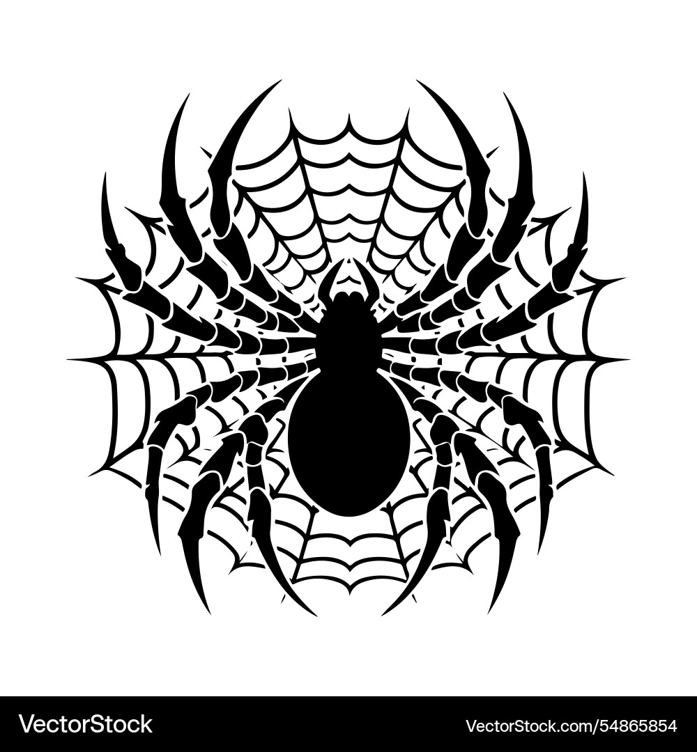 Spider web silhouette perfect for halloween Vector Image