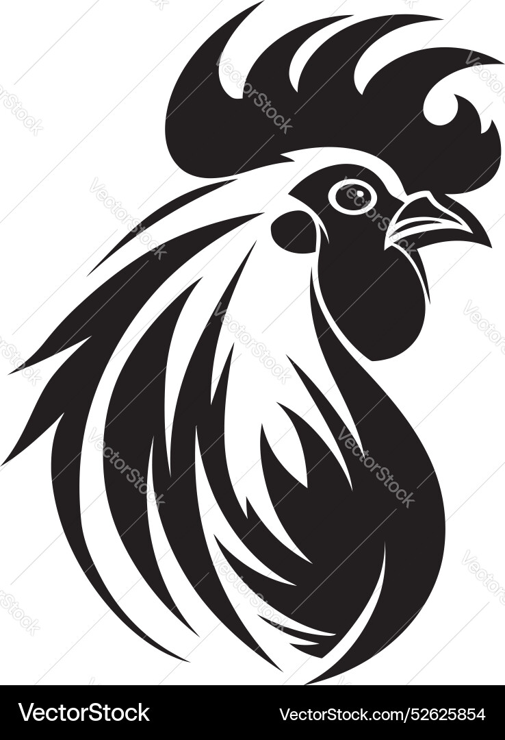 Winged watch roster chicken emblem beak Royalty Free Vector