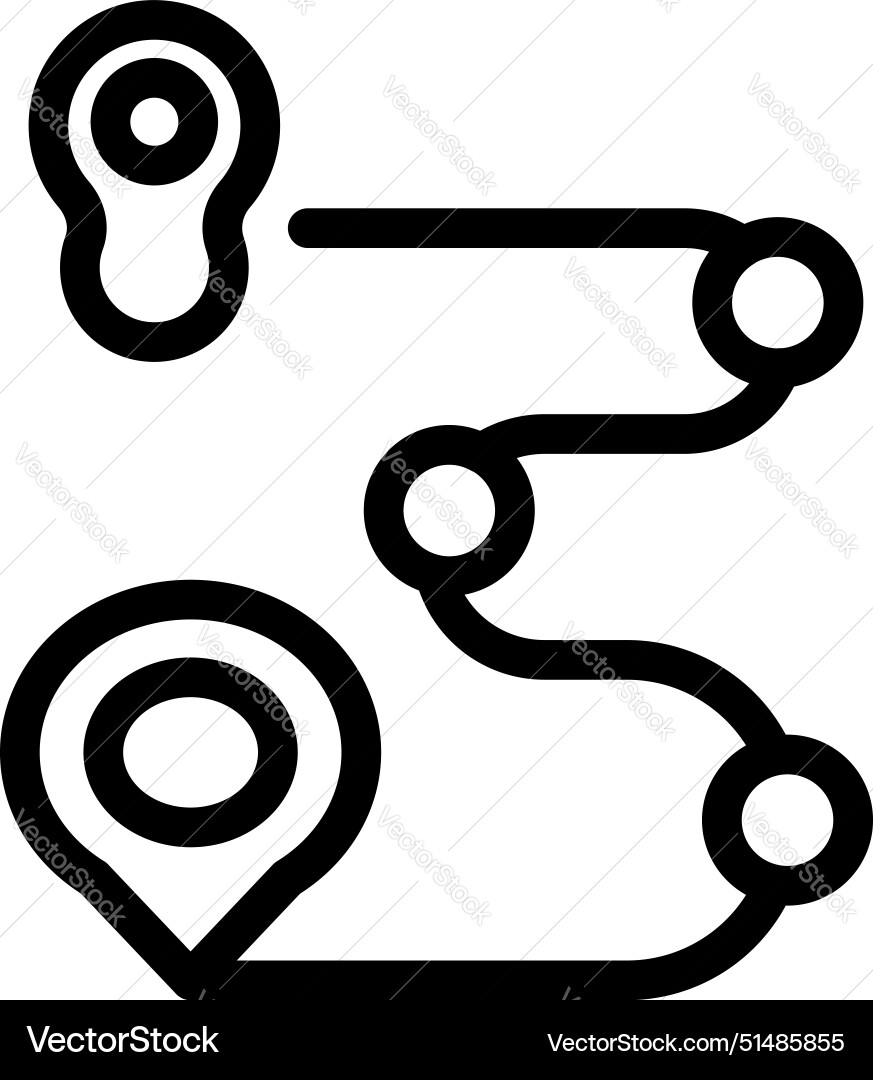 Abstract route and location icon Royalty Free Vector Image