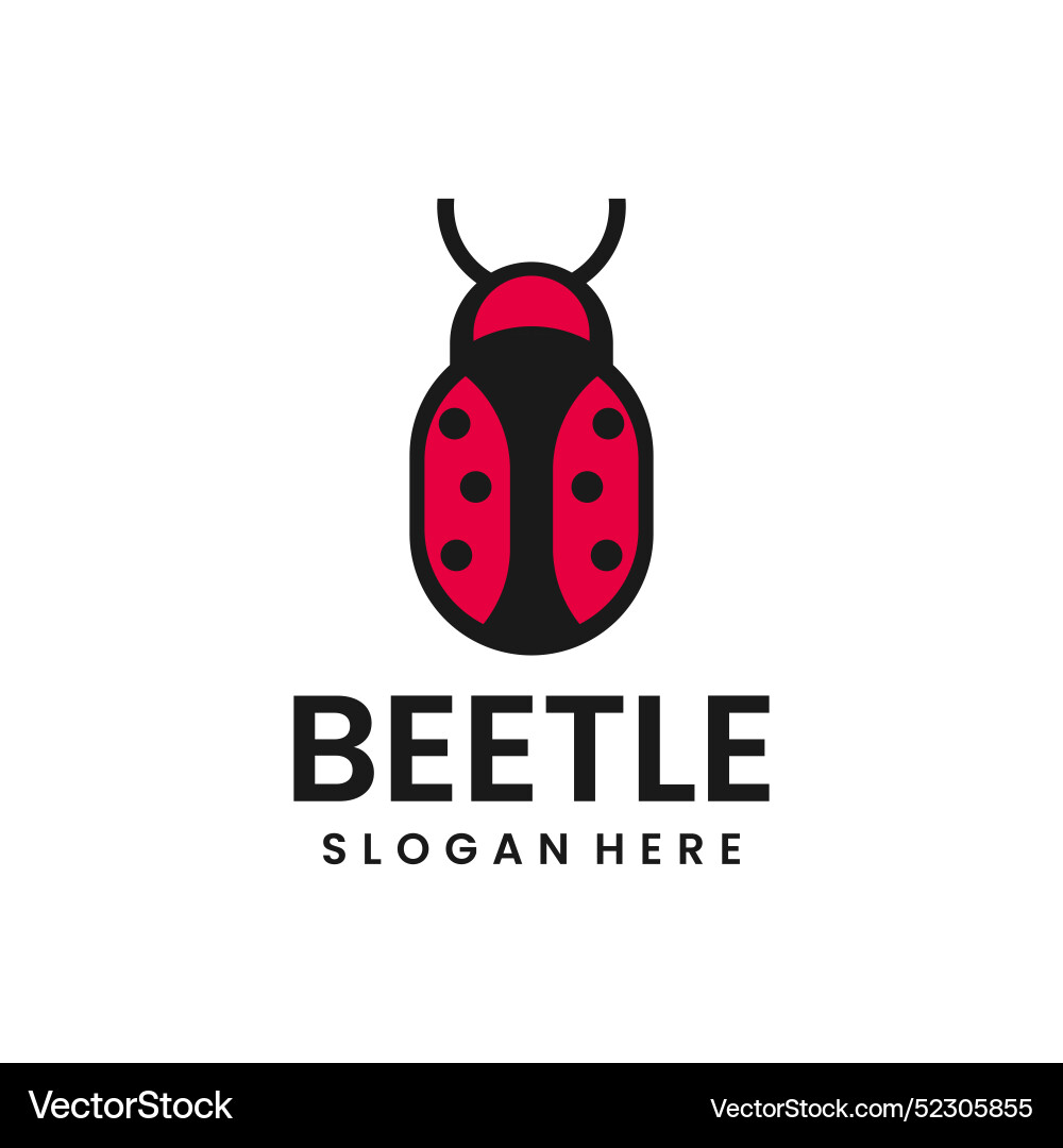 Beetle simple mascot logo Royalty Free Vector Image
