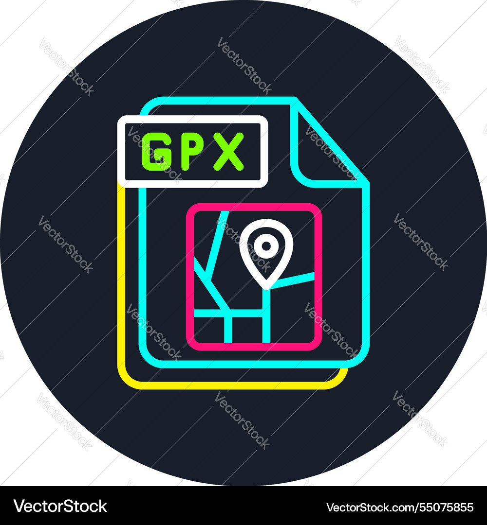 Gpx line multi color icon Royalty Free Vector Image