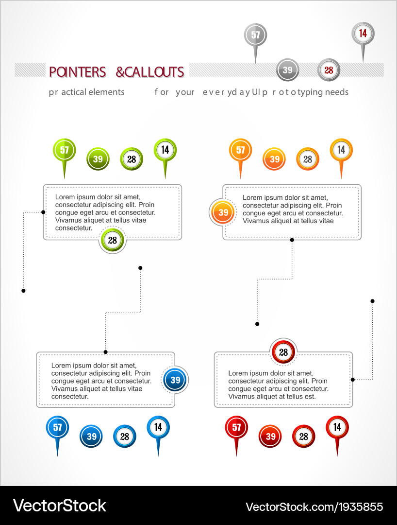 Interface elements set map location pointer pin Vector Image