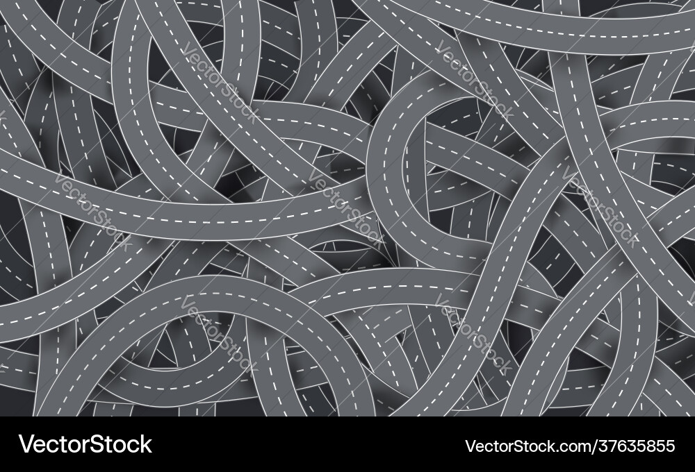 Intertwined Roads - Highway Pattern Royalty Free Vector