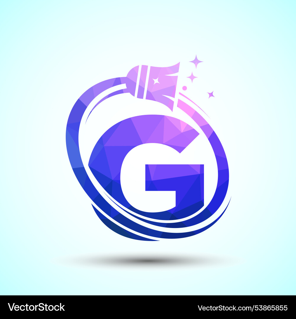 Letter g cleaning service logo design template Vector Image
