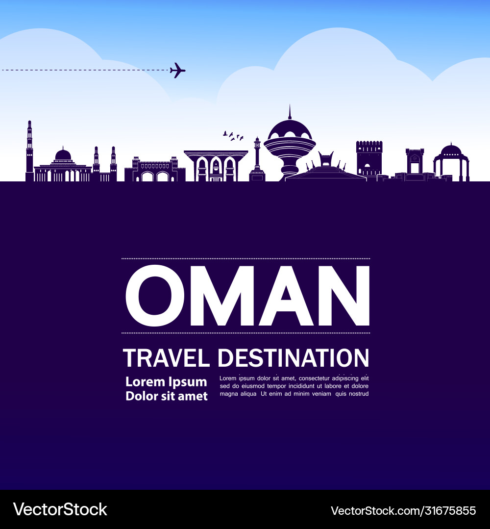 Oman travel destination Royalty Free Vector Image