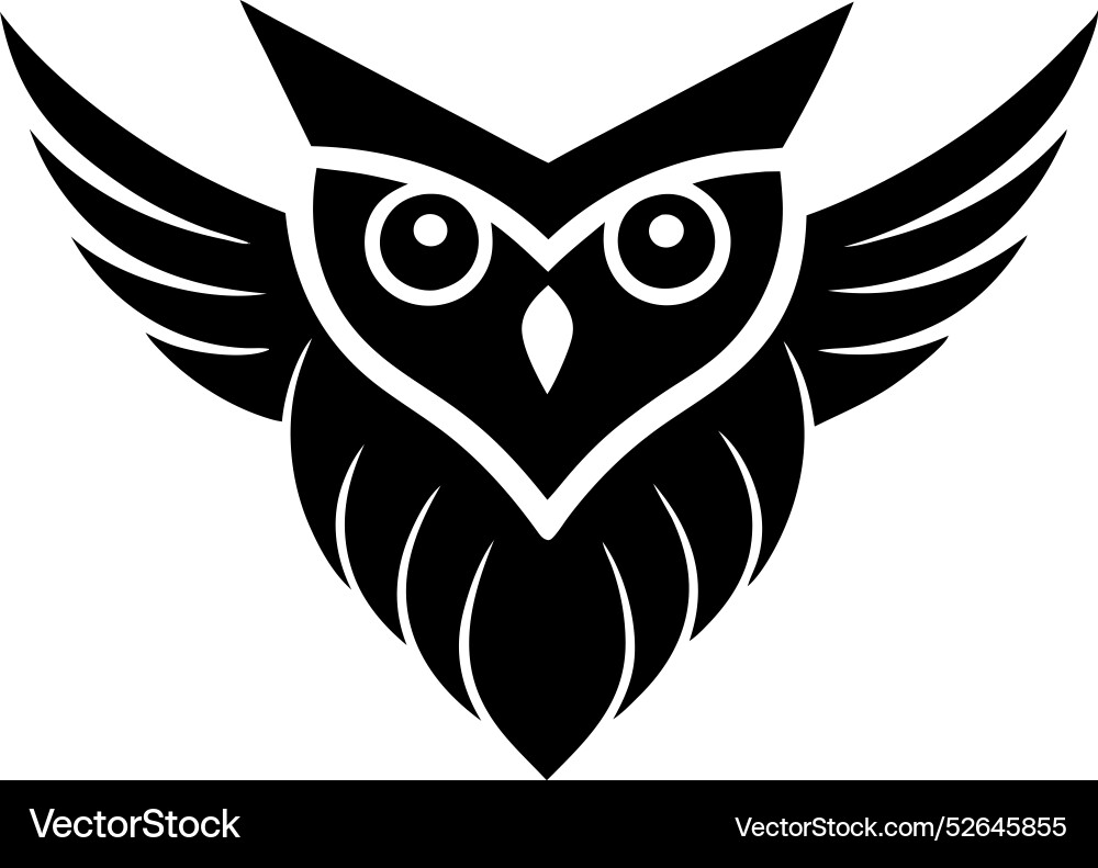 Owl black design Royalty Free Vector Image - VectorStock