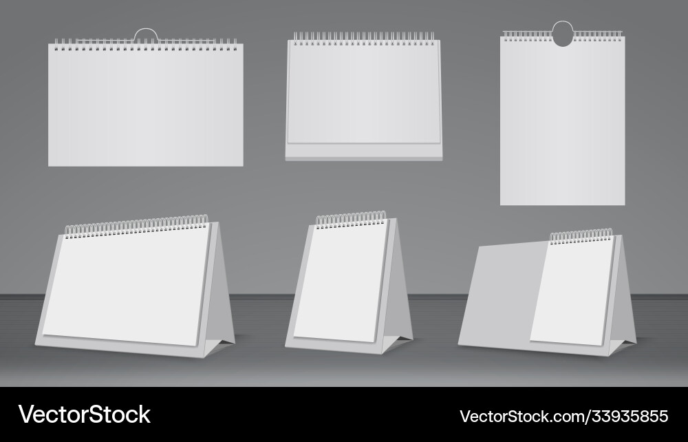 Realistic calendar templates wall and table blank Vector Image
