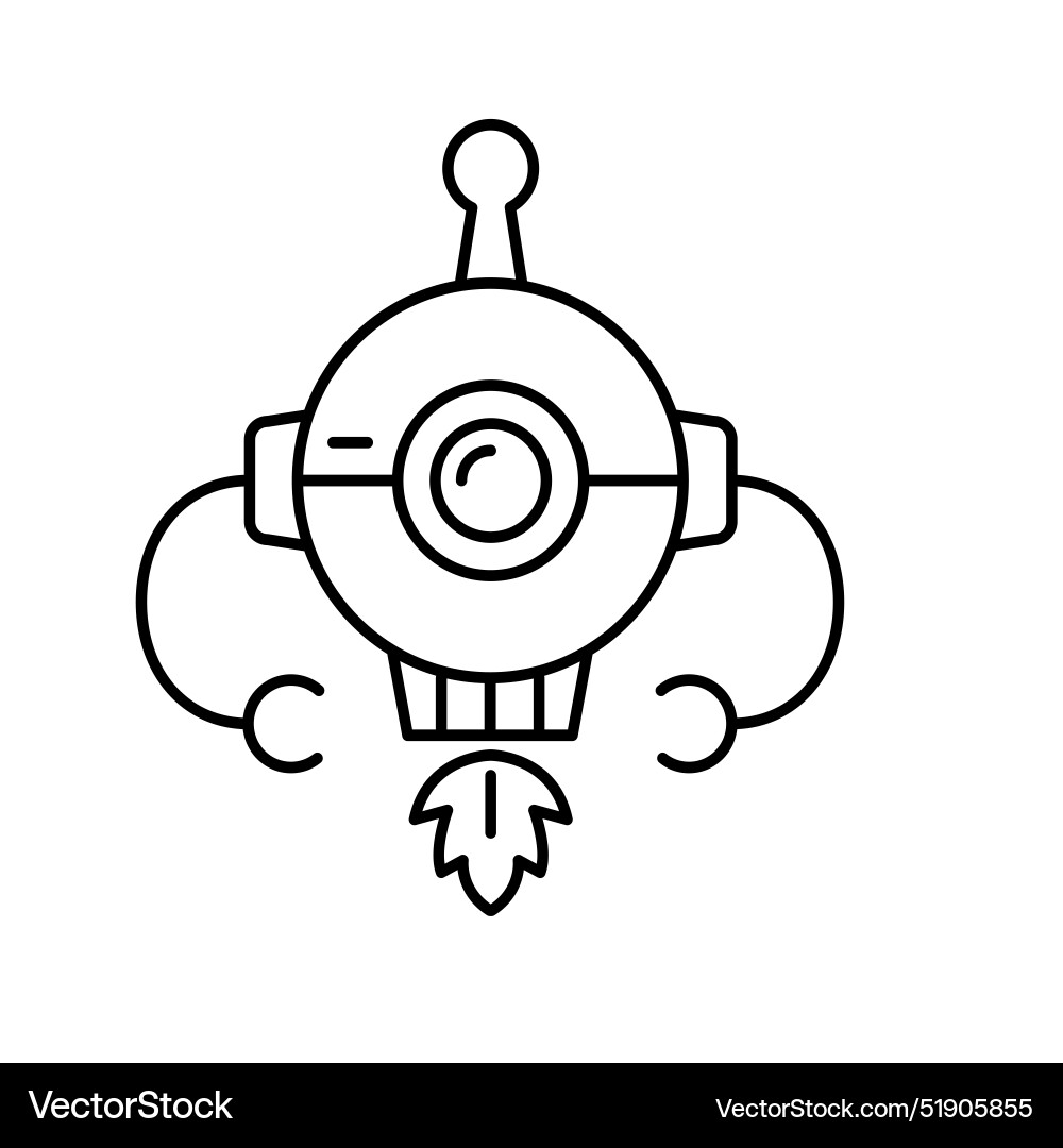 Robot icon in thin line style graphic design Vector Image