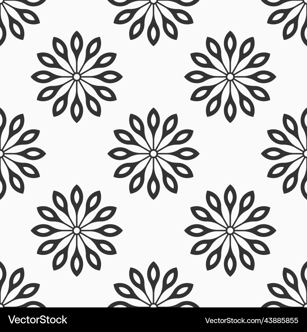Seamless flowers pattern repeating geometric Vector Image
