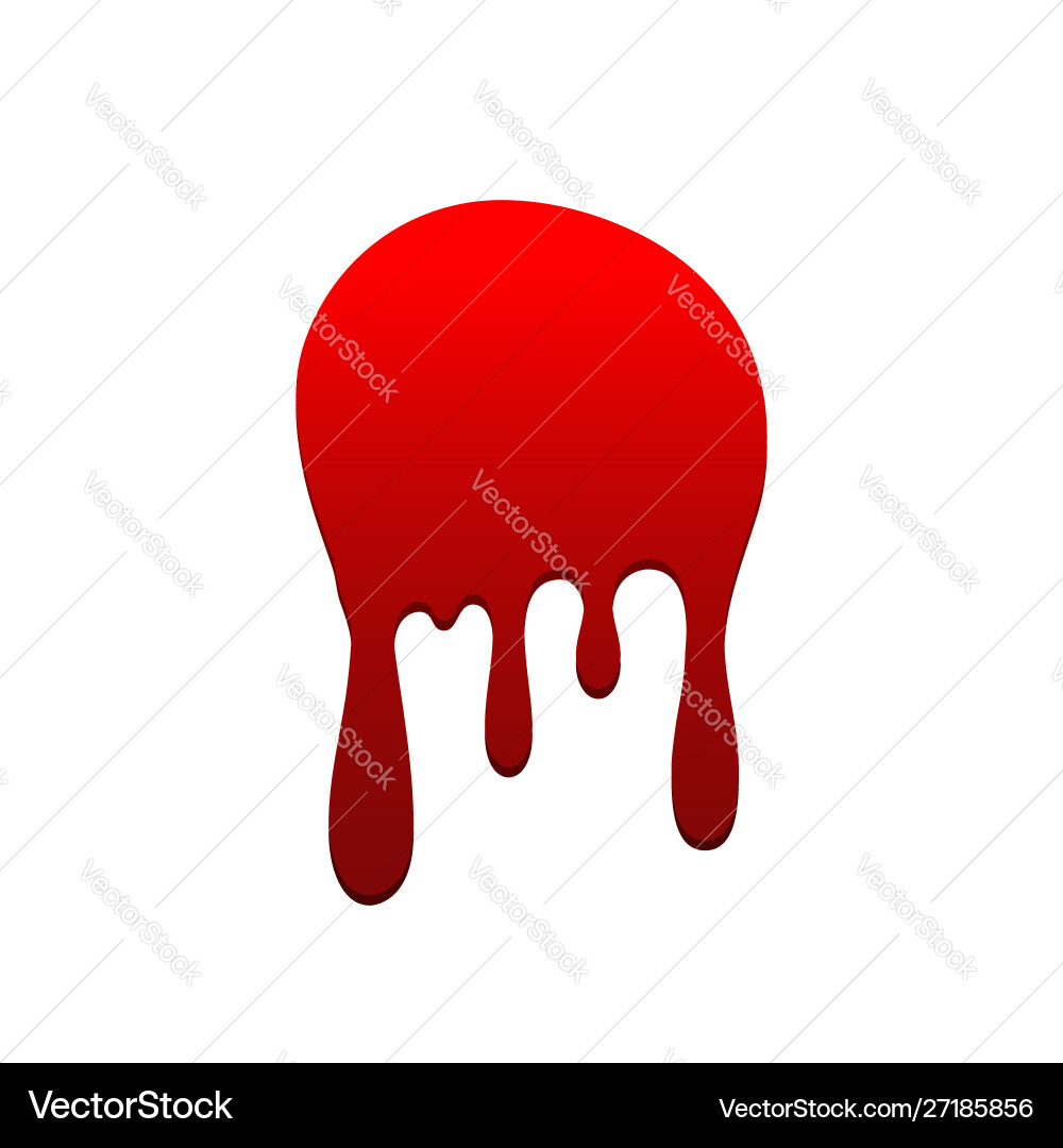 Blood drip drop isolated white background Vector Image