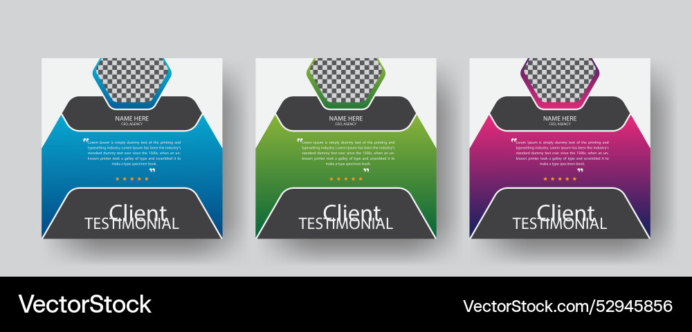 Customer Testimonial Design Template Featuring Vector Image