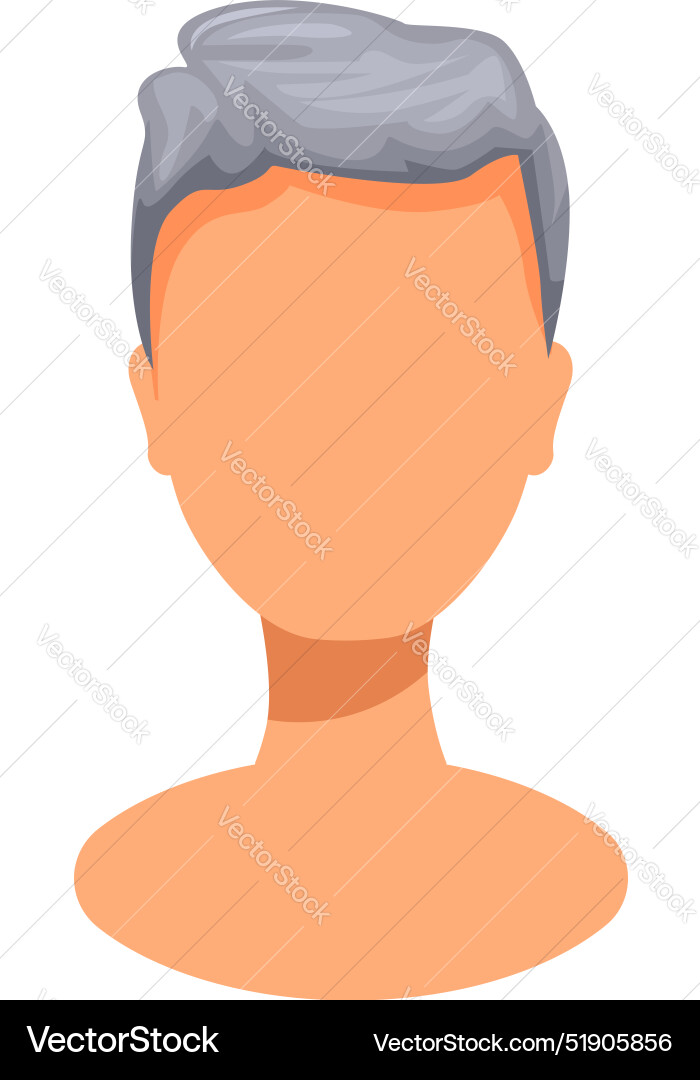 Faceless man with gray hair having blank Vector Image
