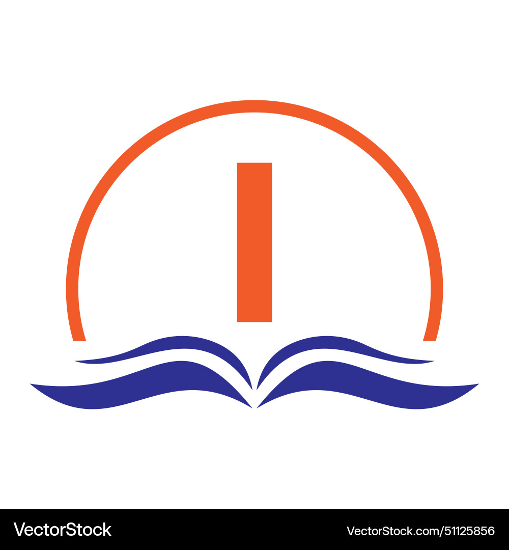 Letter i education logo book concept training Vector Image
