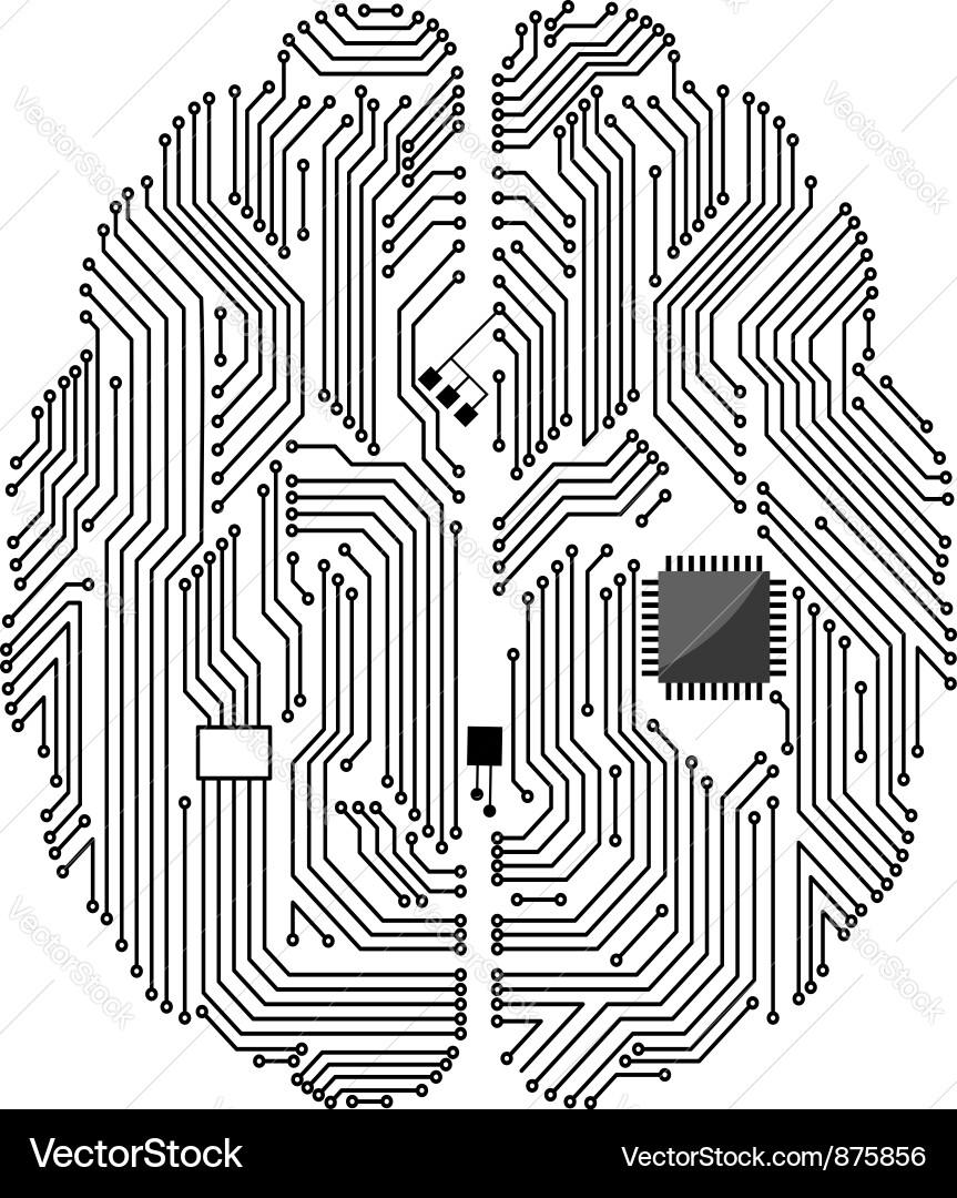 Motherboard brain Royalty Free Vector Image - VectorStock