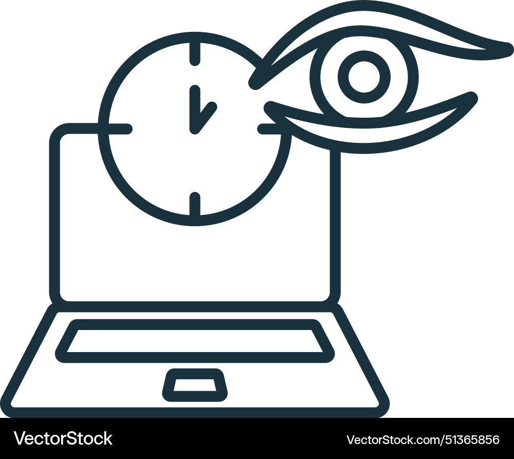 Time tracking software icon monochrome simple Vector Image