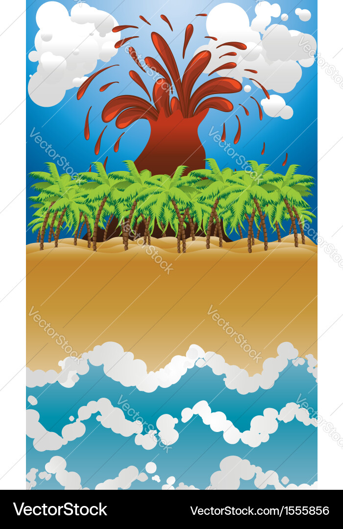 Volcano island2 Royalty Free Vector Image - VectorStock