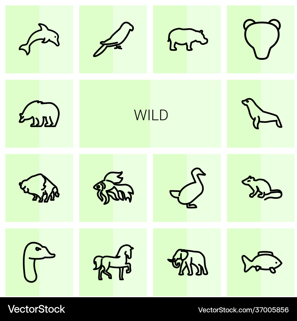 Wild icons Royalty Free Vector Image - VectorStock