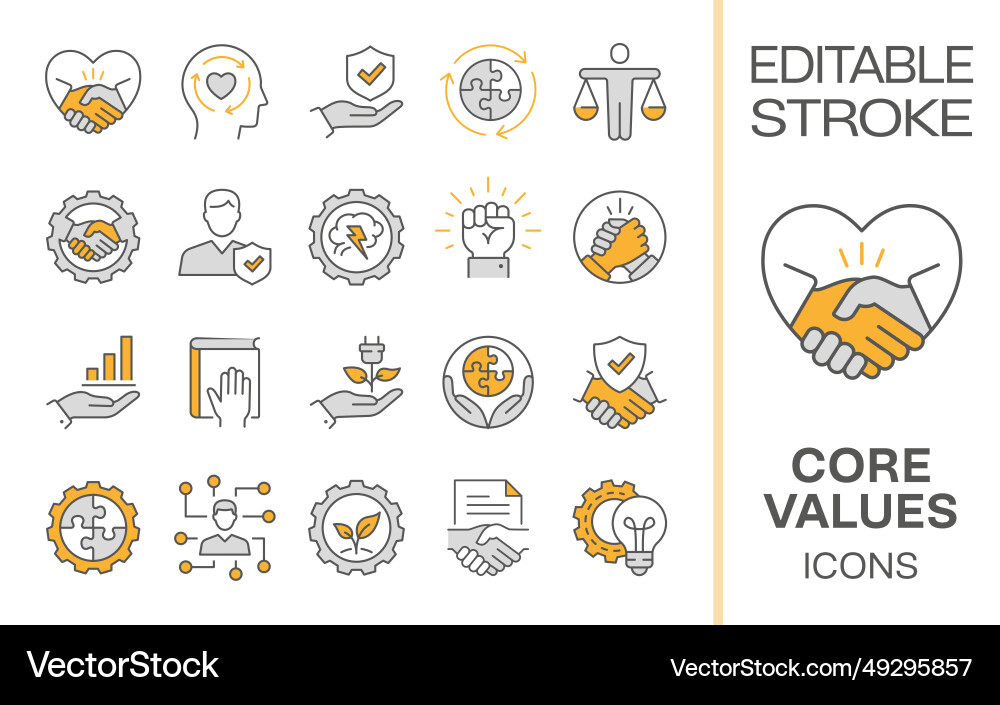 Business & Social Values Icons Royalty Free Vector Image