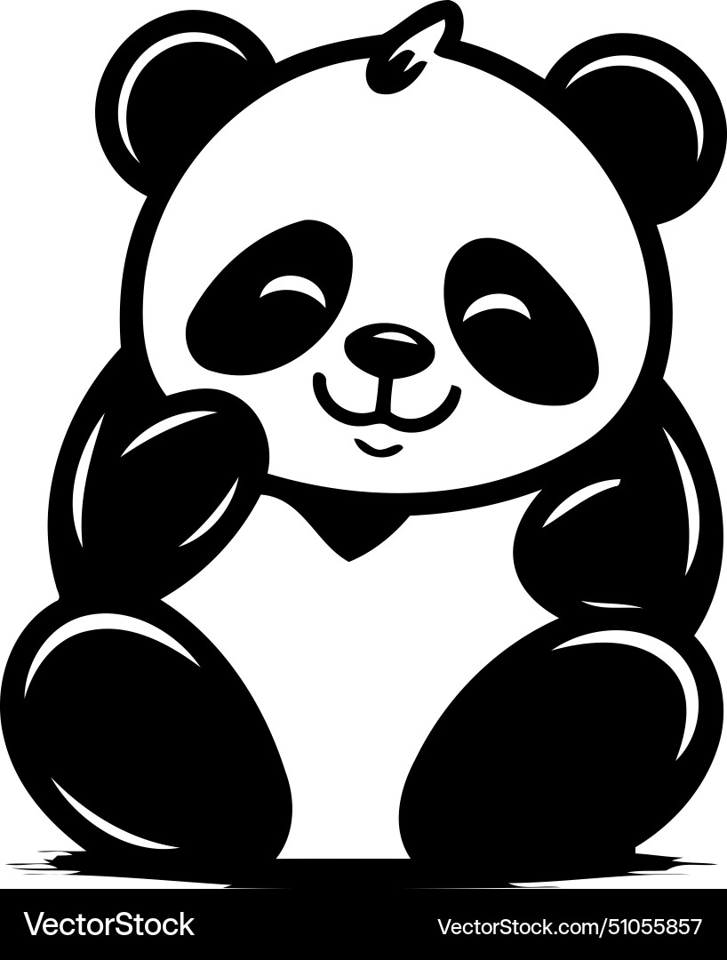 Cute panda bear isolated on a white background Vector Image