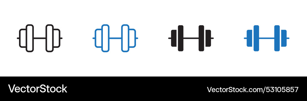 Dumbell icon set outline Royalty Free Vector Image